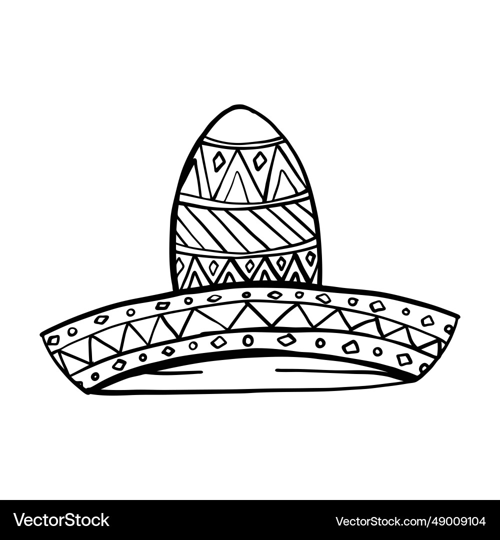 Sombrero pattern stroke Royalty Free Vector Image