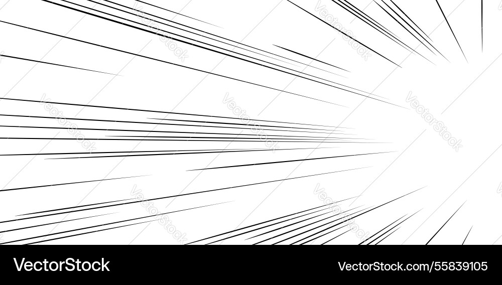 Anime speed lines on white background Royalty Free Vector