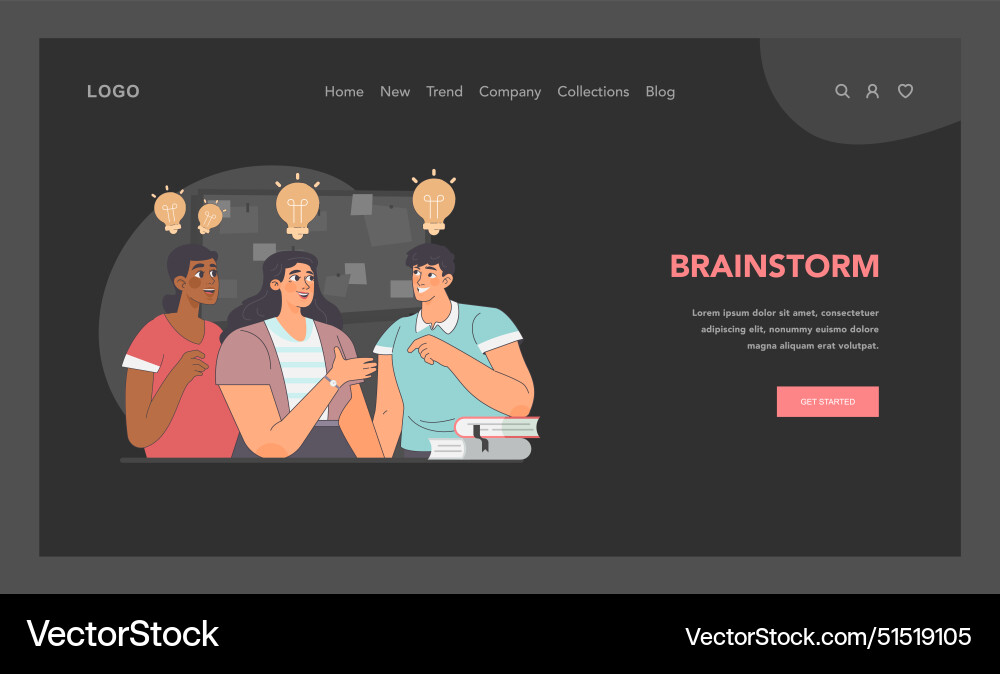 Brainstorming session concept flat Royalty Free Vector Image