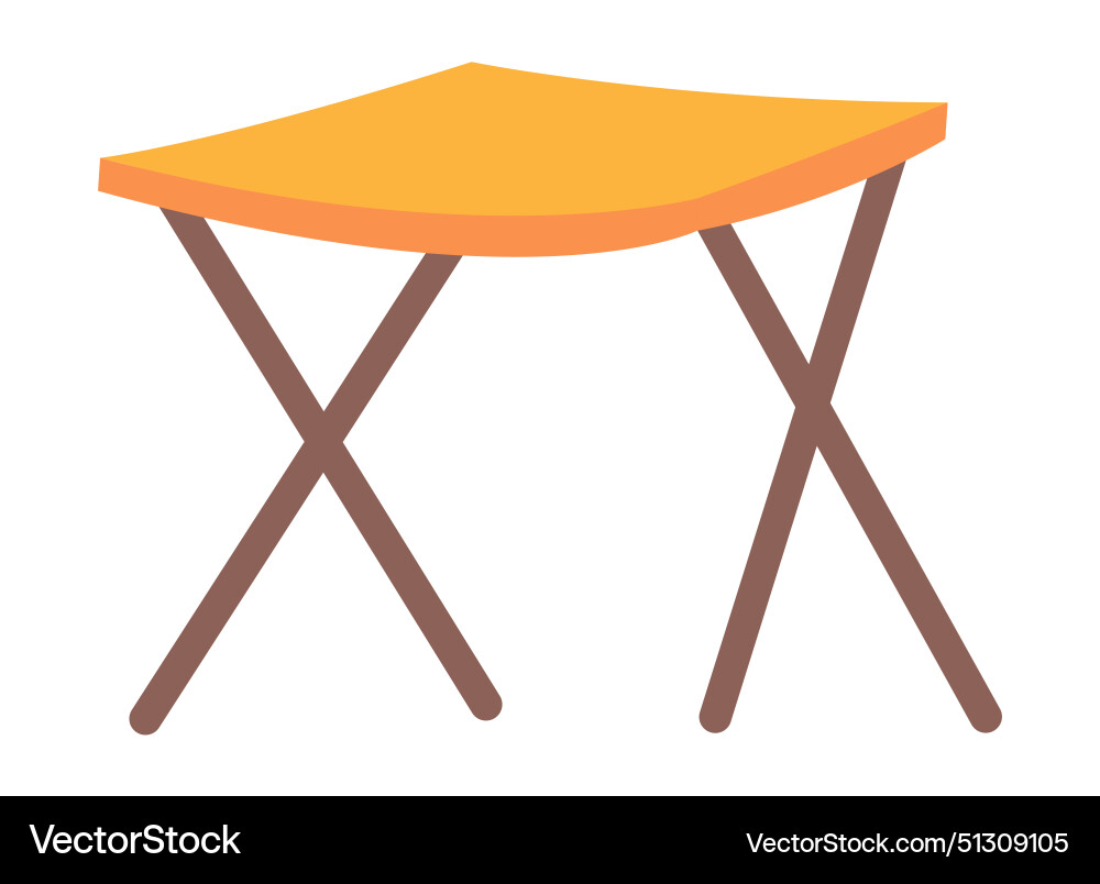 Camping folding table in flat design portable Vector Image