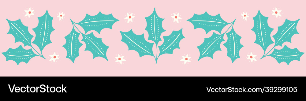 Christmas Holly Border Royalty Free Vector Image