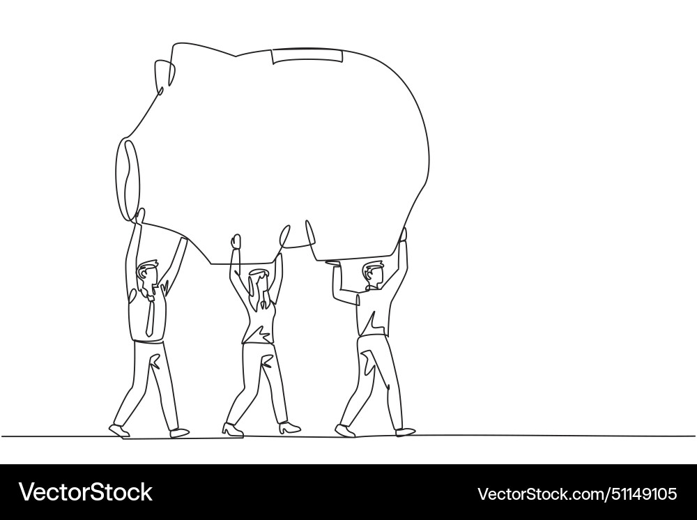 Continuous one line drawing a group Royalty Free Vector