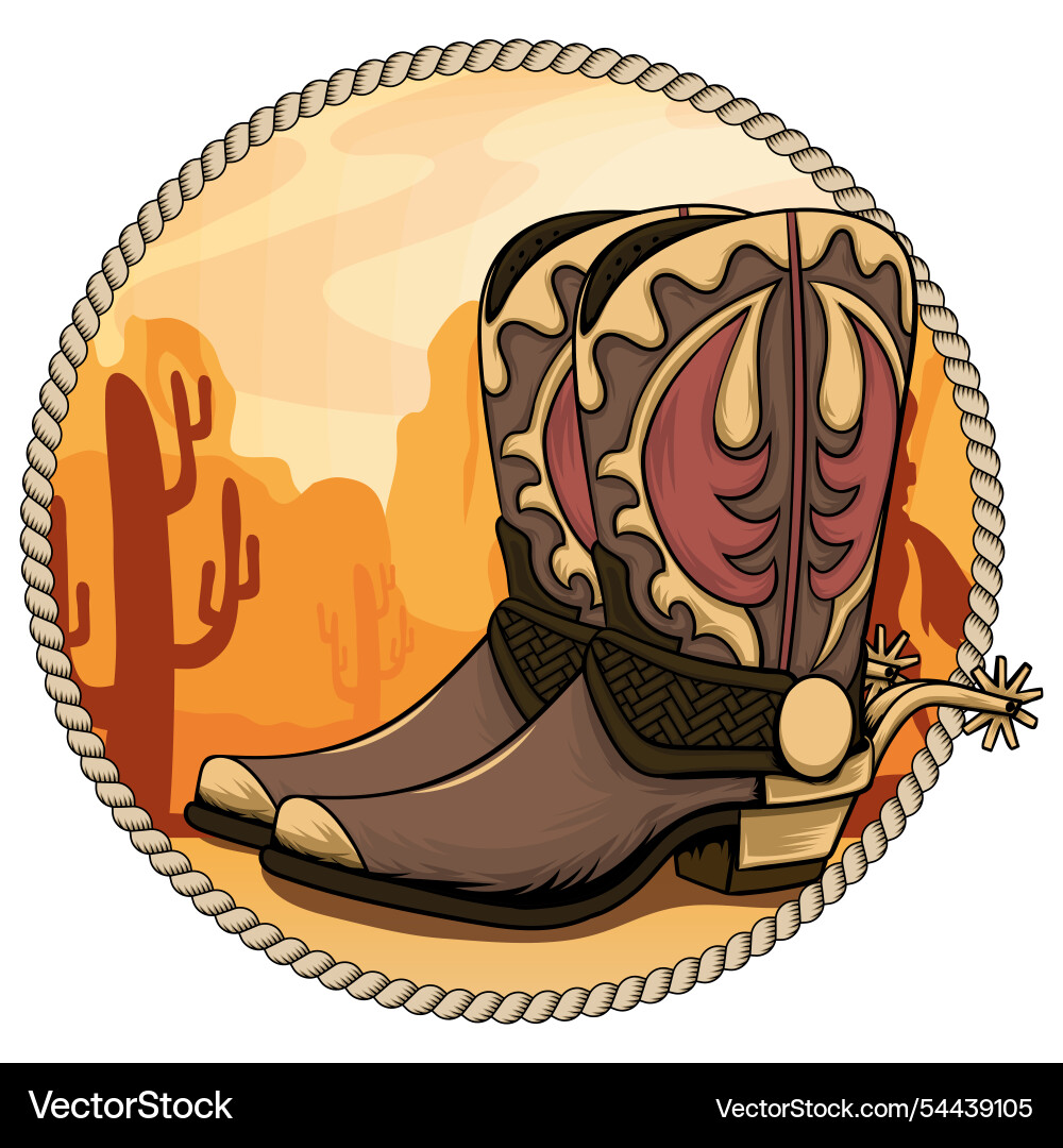 Cowboy boots Royalty Free Vector Image - VectorStock