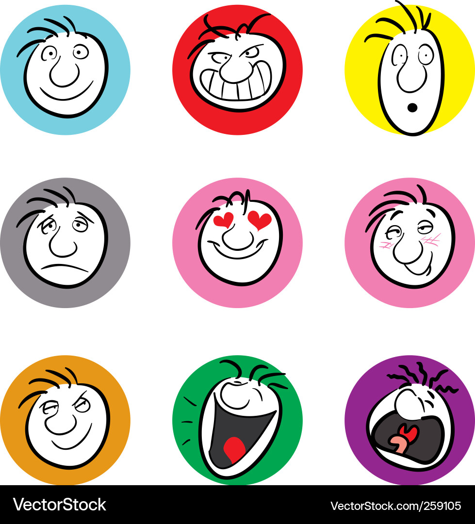 Face expressions Royalty Free Vector Image - VectorStock