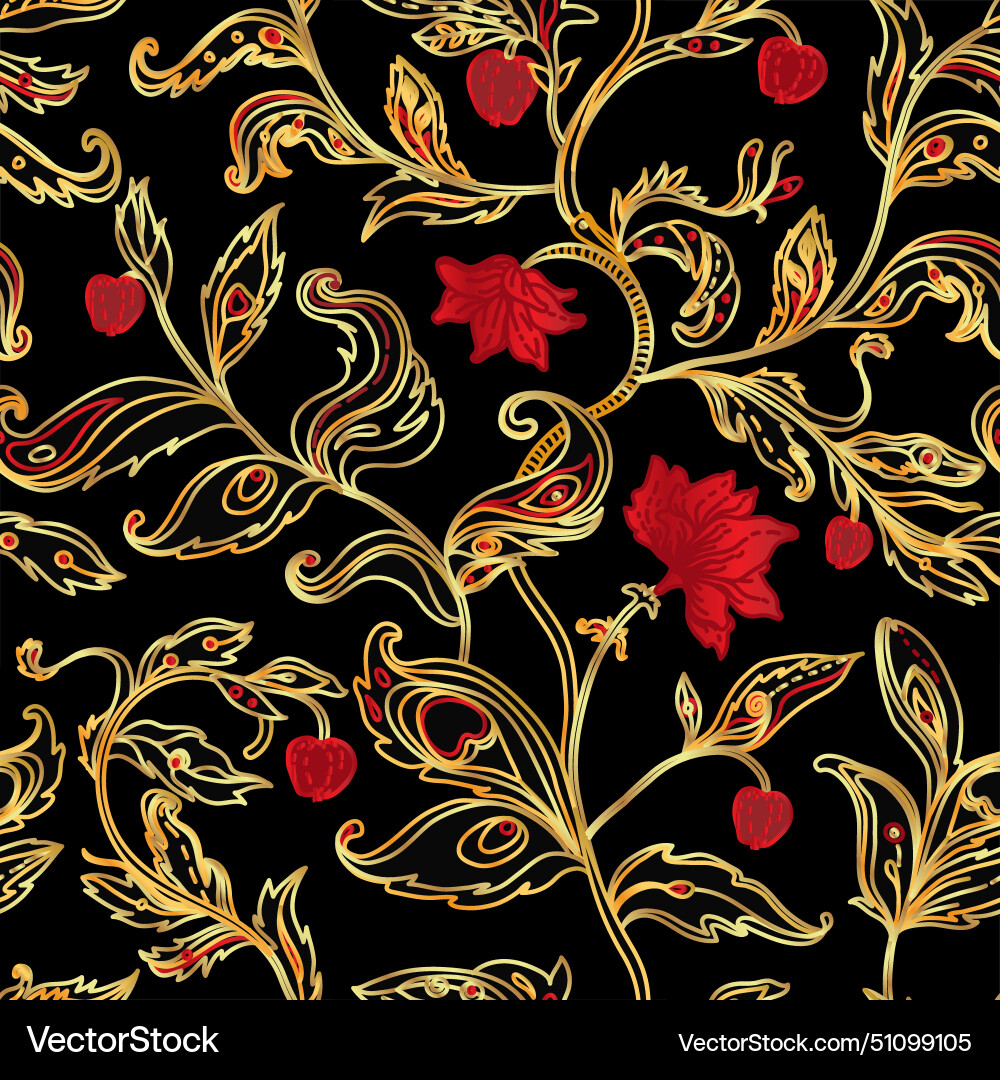 Seamless pattern with fantasy flowers natural Vector Image