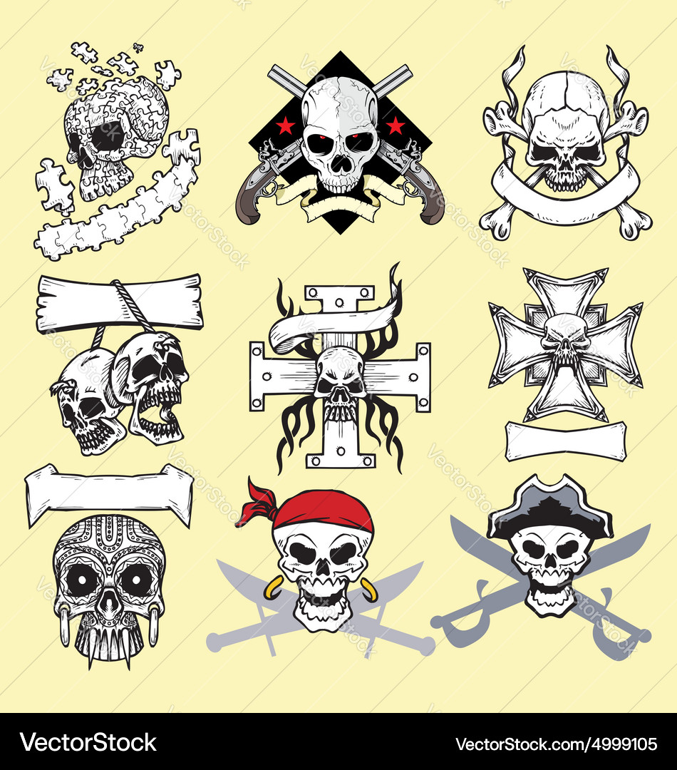 Skulls Royalty Free Vector Image - VectorStock