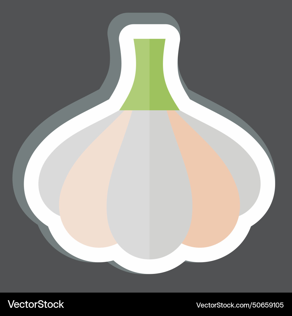 Sticker garlic related to spice symbol simple Vector Image