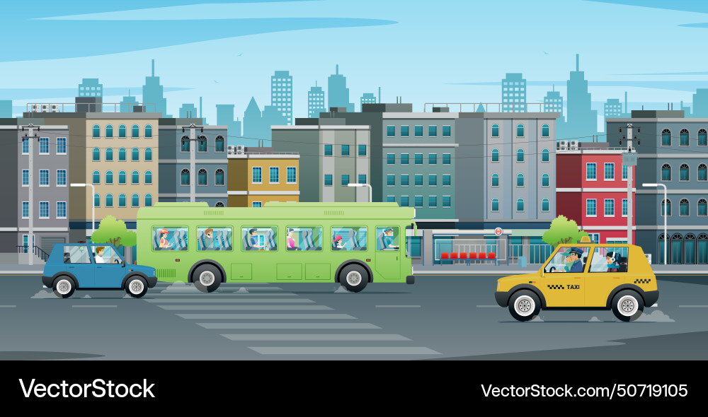 Using public transportation Royalty Free Vector Image