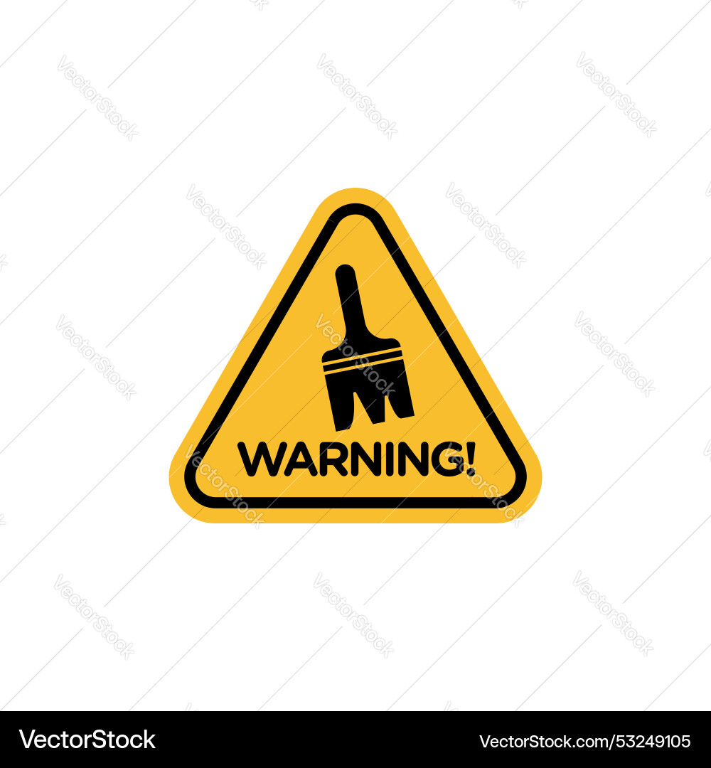 Wet paint sign icon set caution for freshly Vector Image