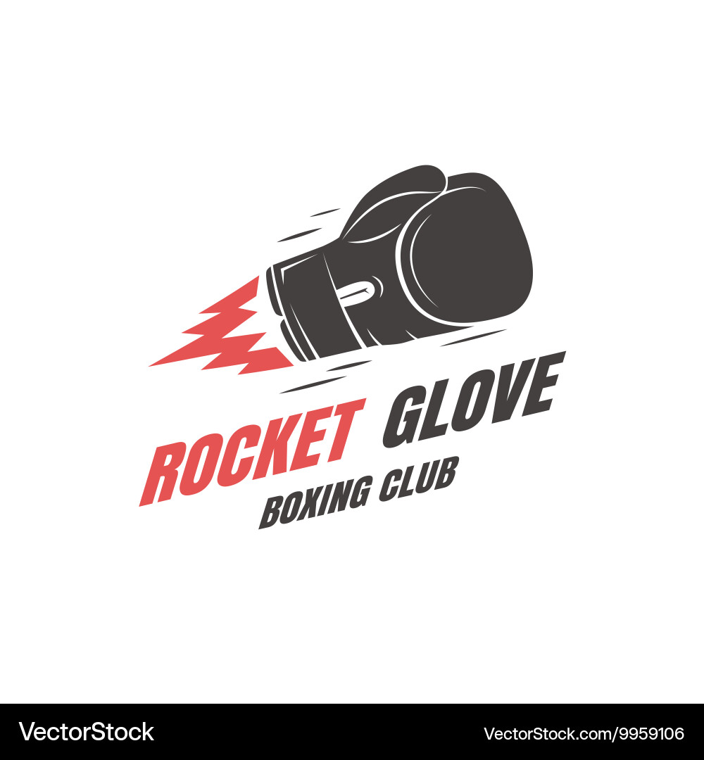 Boxing Club Rocket Emblem Royalty Free Vector Image
