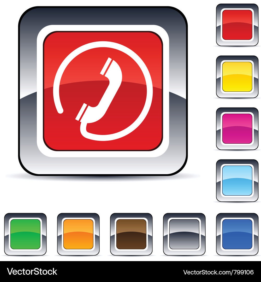 Call square button Royalty Free Vector Image - VectorStock