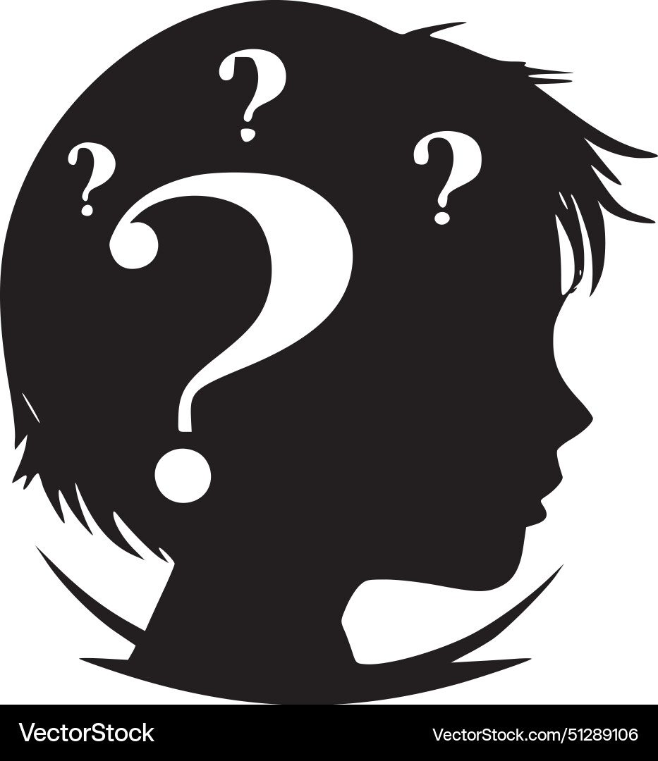Question - minimalist and simple silhouette Vector Image