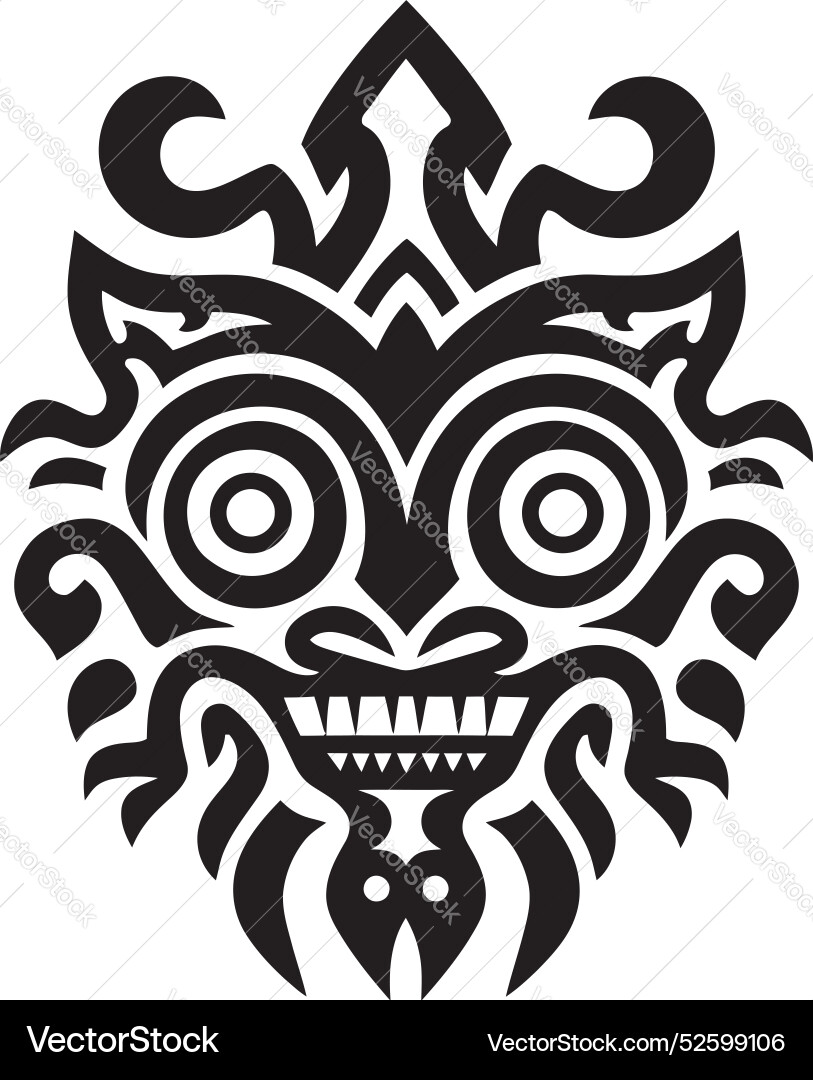 Tribal tapestry dayak pattern icon symbolizing Vector Image