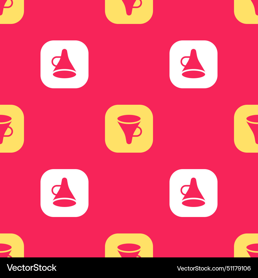 Yellow funnel or filter icon isolated seamless Vector Image