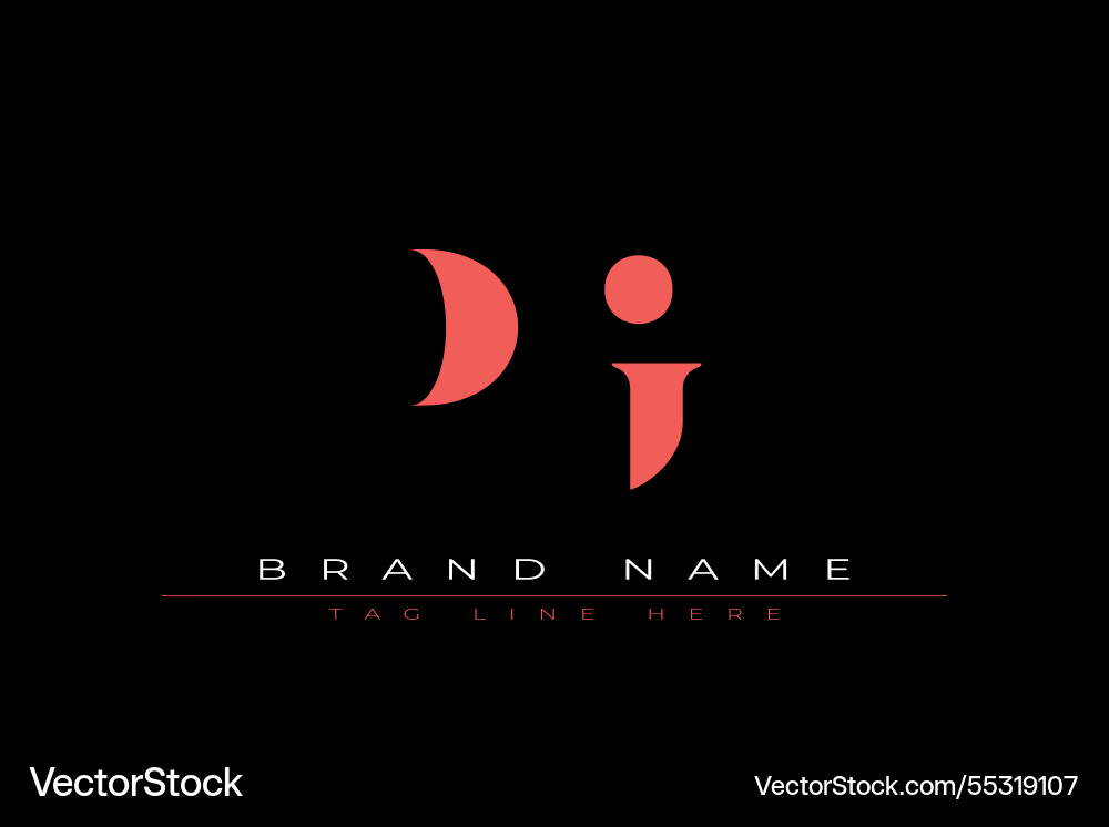 Abstract letter pg minimal logo design template Vector Image