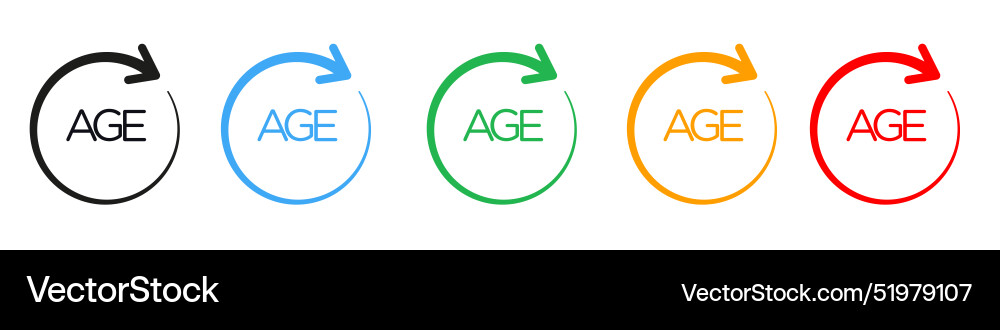 Age icon mark in filled style Royalty Free Vector Image