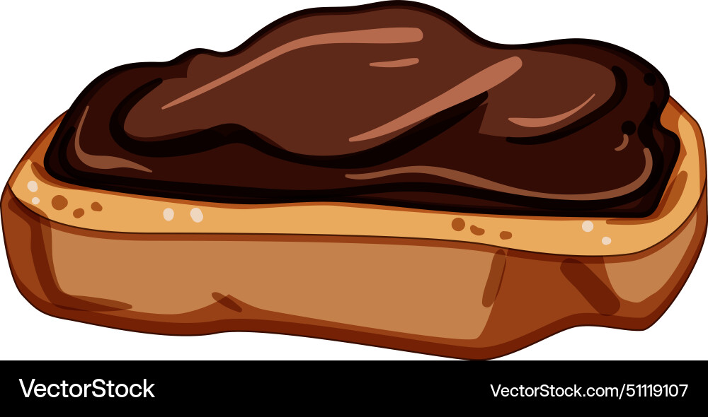 Butter toast jam cartoon Royalty Free Vector Image