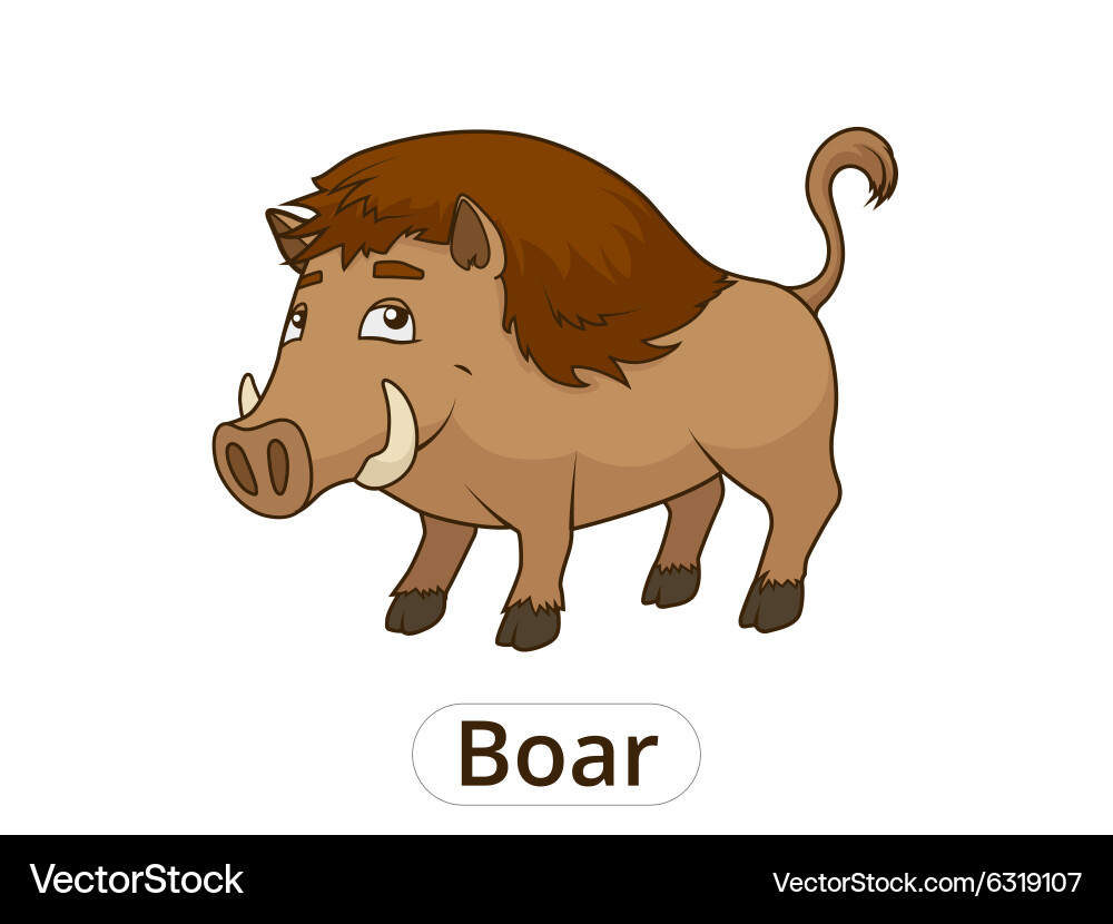 Cartoon Boar Illustration for Kids Royalty Free Vector Image