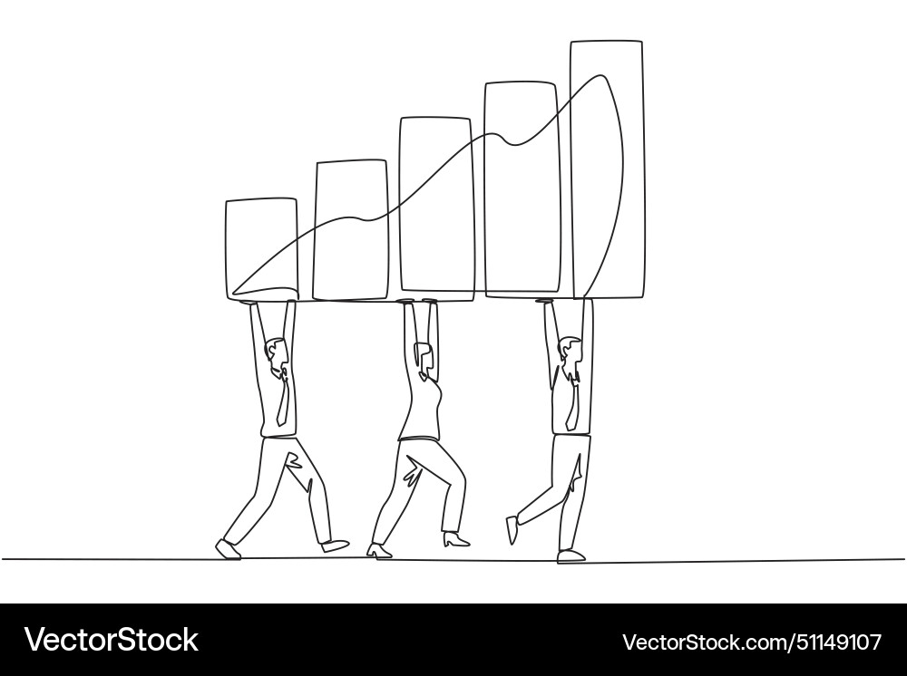 Continuous one line drawing a group Royalty Free Vector