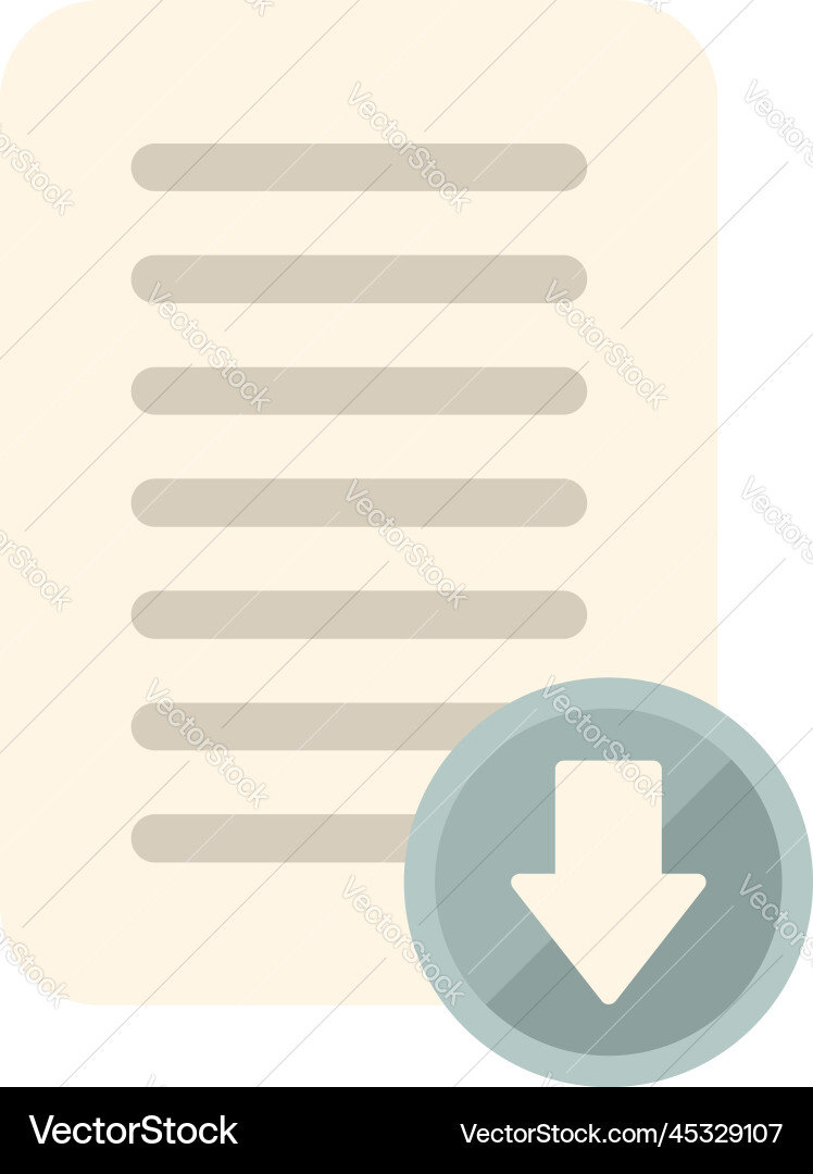 Download document icon flat web interface Vector Image