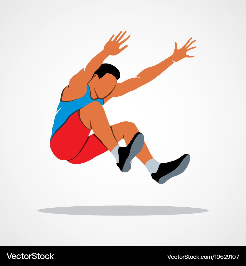 Long jump trajectory Royalty Free Vector Image