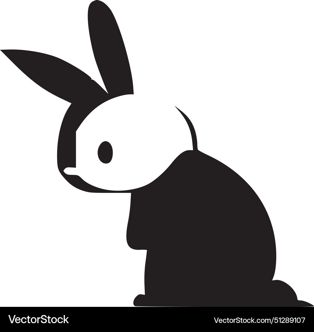 Rabbit - minimalist and flat logo Royalty Free Vector Image