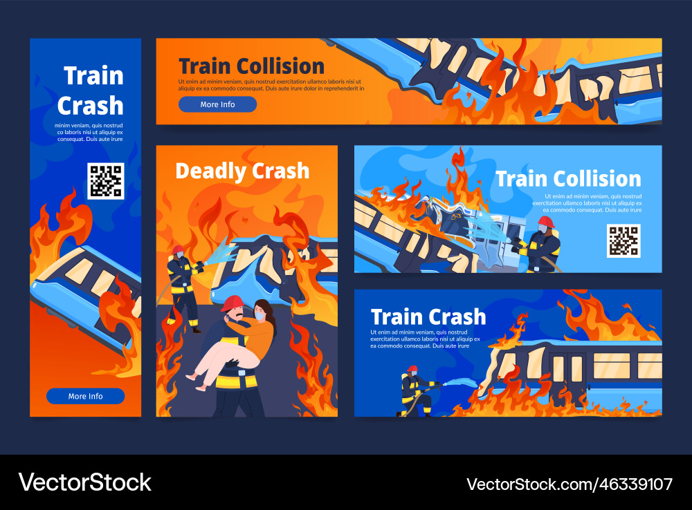 Train collision deadly crash accident catastrophe Vector Image