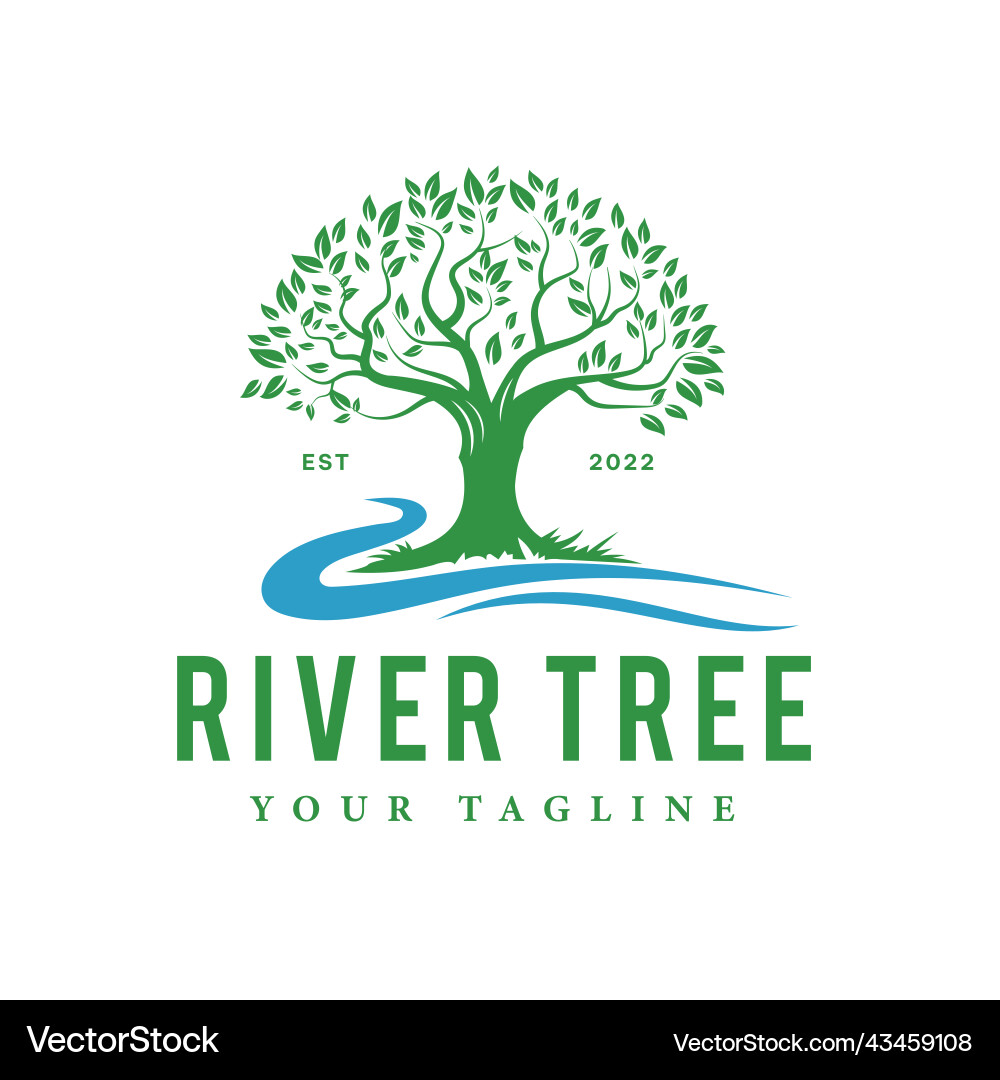A tree with tributary symbol eco-friendly Vector Image