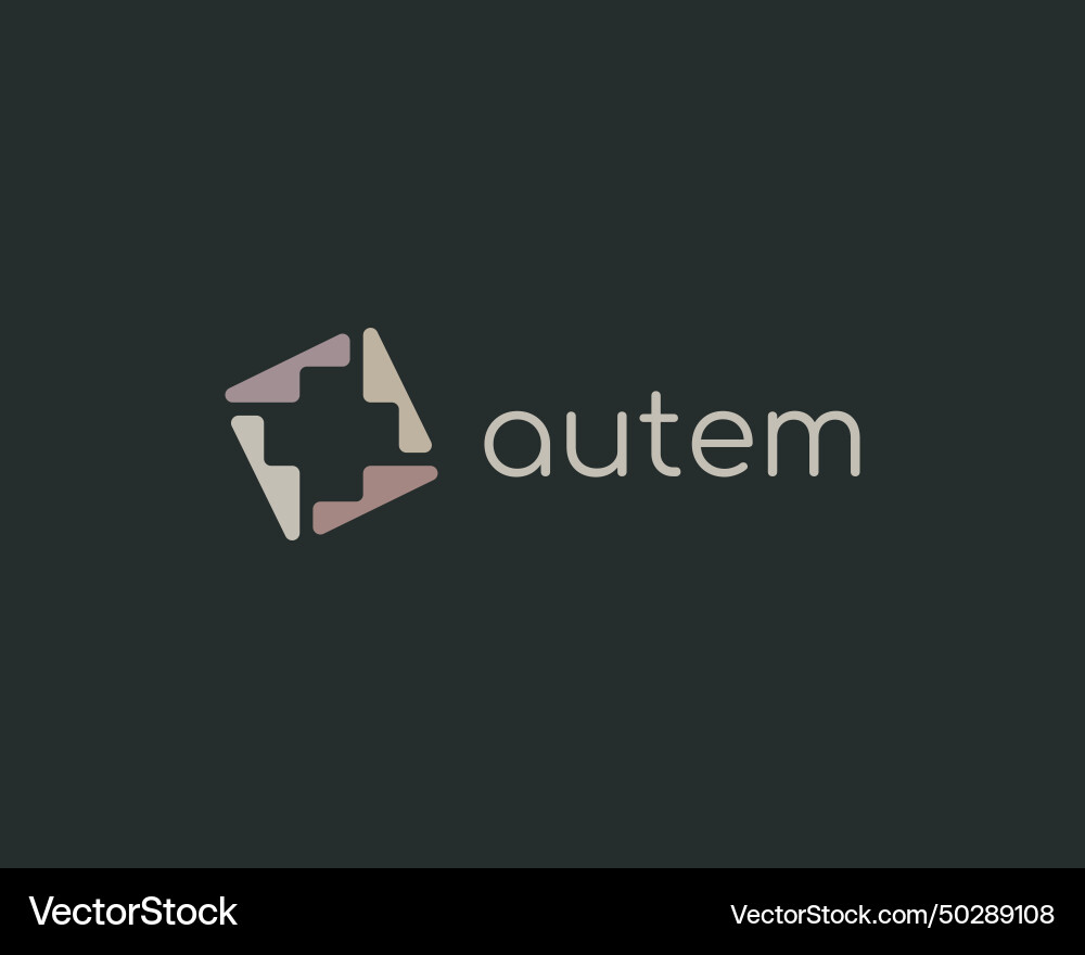 Abstract cross or plus in negative space logo Vector Image