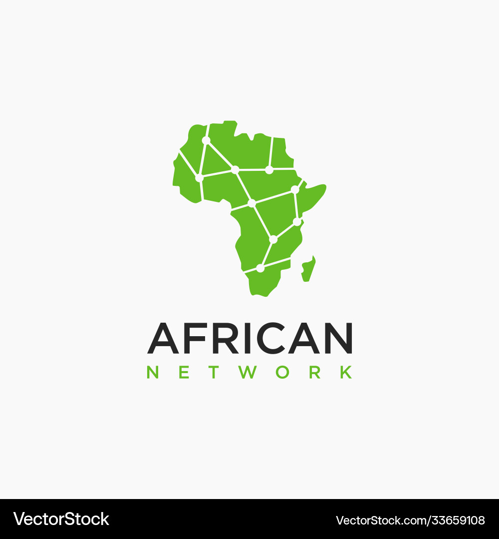 Afrikanische Netzwerk-Link-Verbindung Logo-Ikone Vektorbild