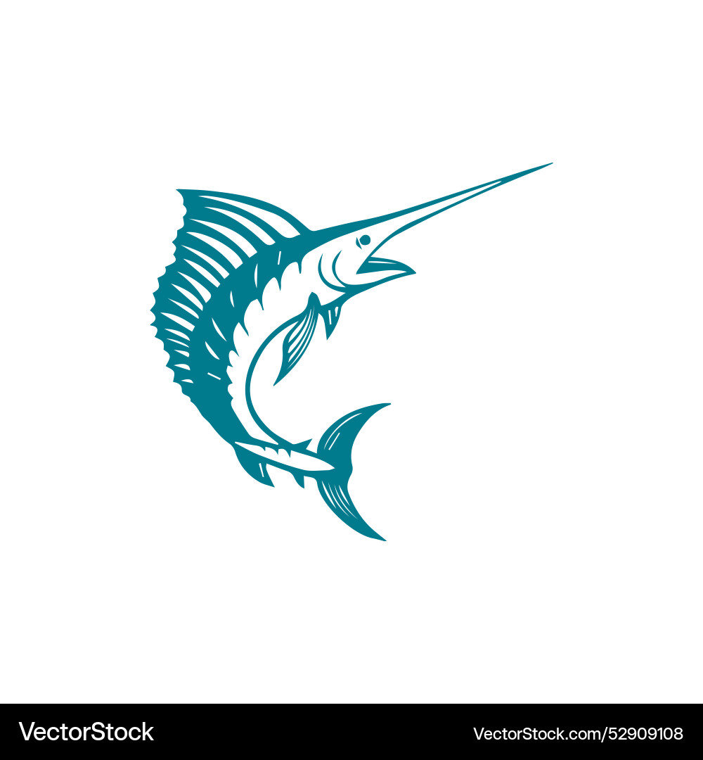 Blue marlin fish icon Royalty Free Vector Image