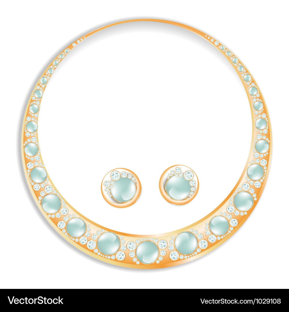 Earrings necklace set Royalty Free Vector Image