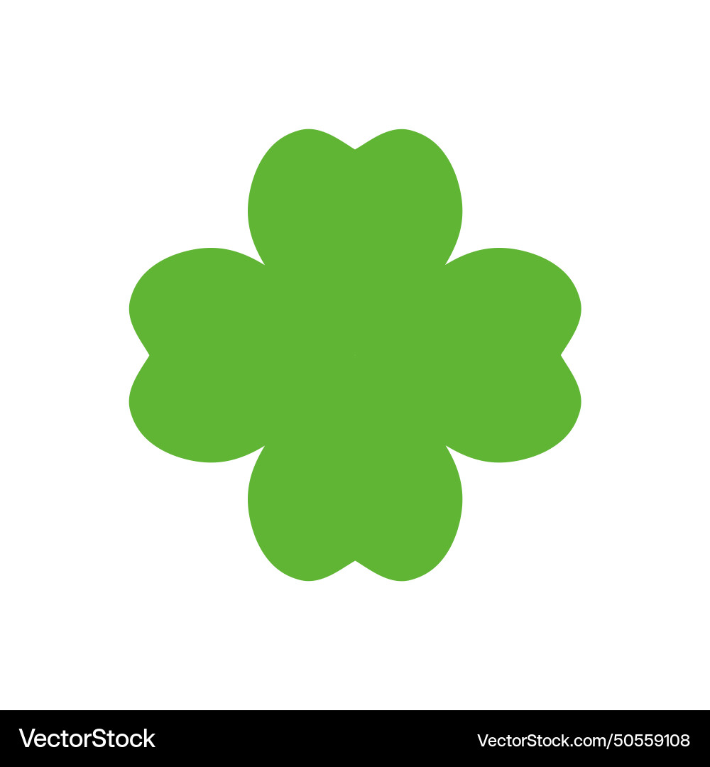 Four leaf clover clipart icon Royalty Free Vector Image