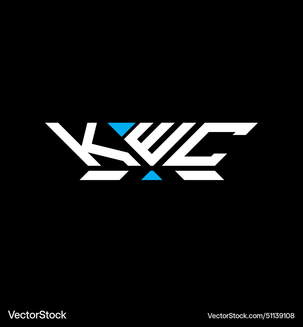 Kwc letter logo design kwc simple and modern logo Vector Image