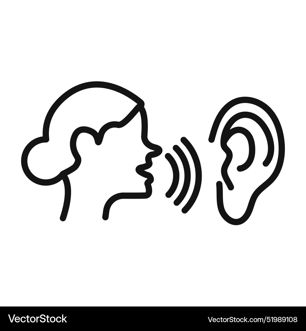 Listen carefully icon mark in filled style Vector Image
