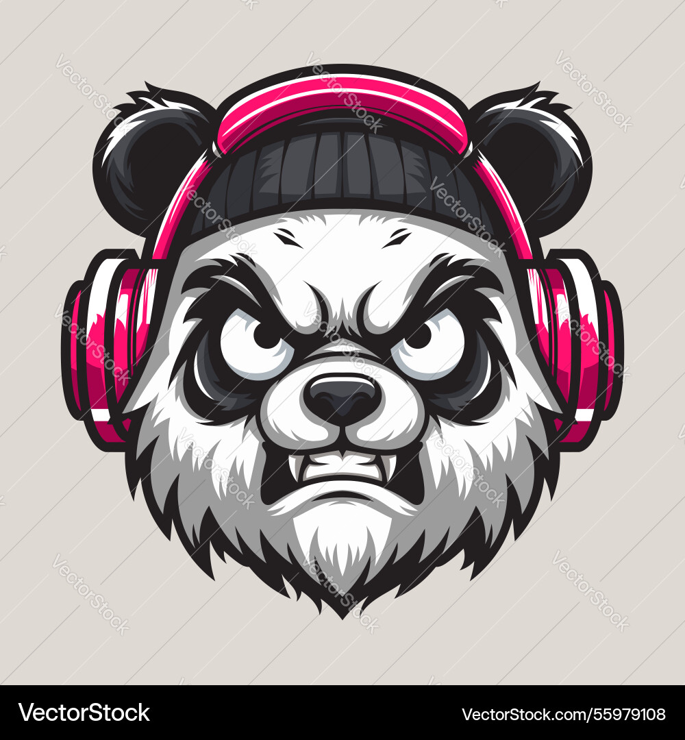 Panda head Royalty Free Vector Image - VectorStock