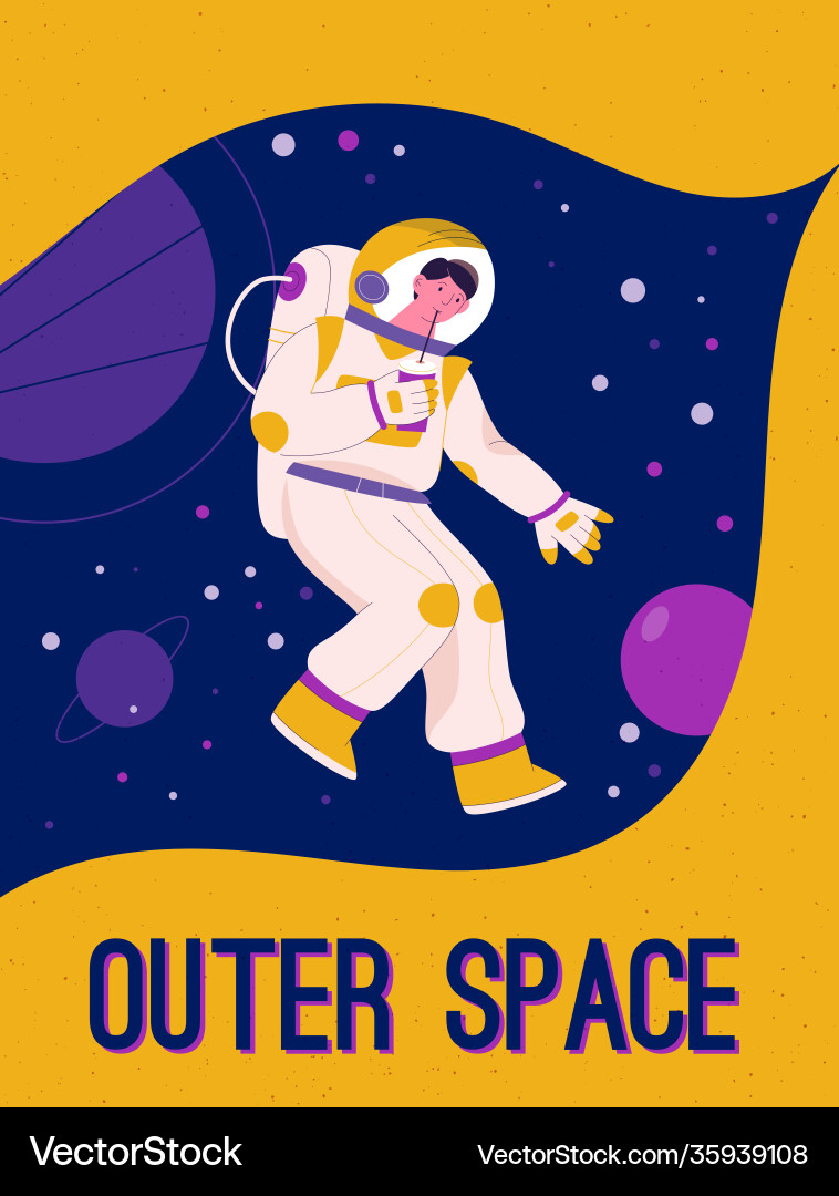 Poster outer space concept Royalty Free Vector Image