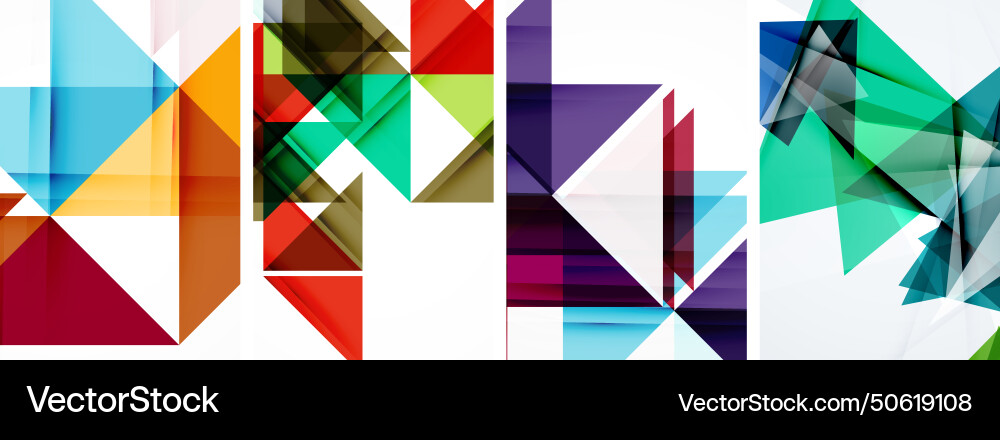 Set of abstract random triangle composition Vector Image