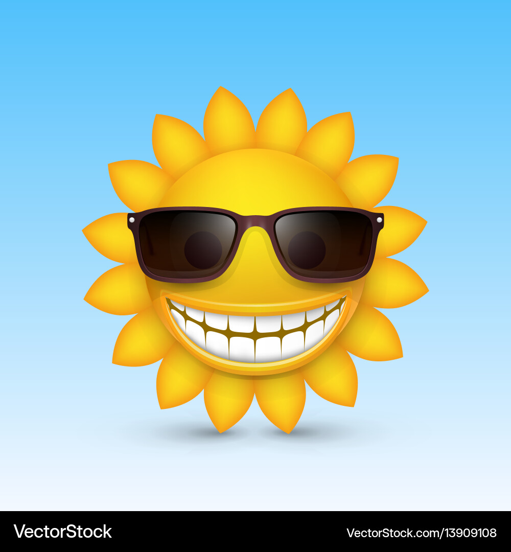 Smiling Sun Glasses Icon – Royalty-Free Vector | VectorStock