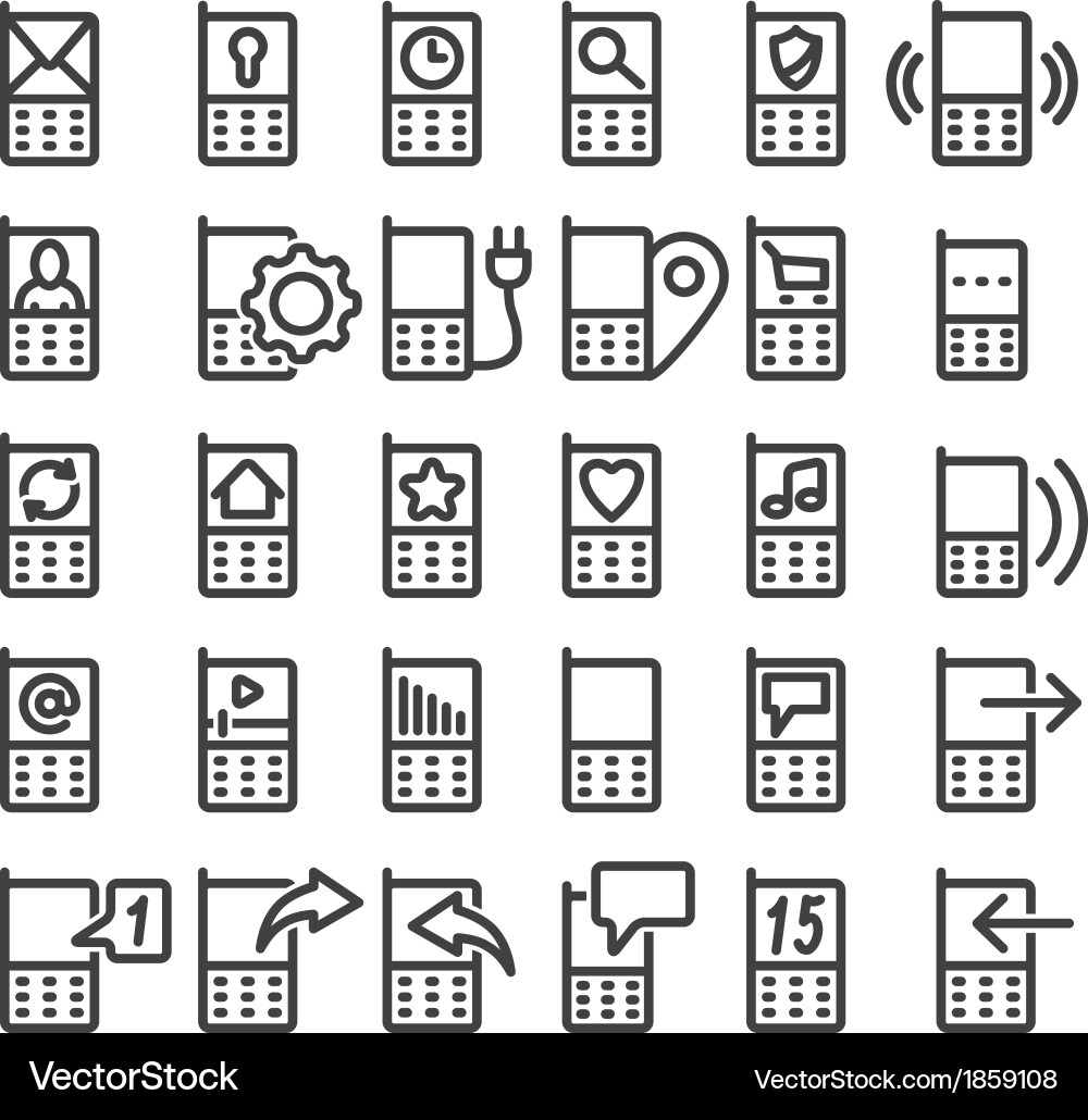 Telefon Icon einstellen Lizenzfreies Vektorbild