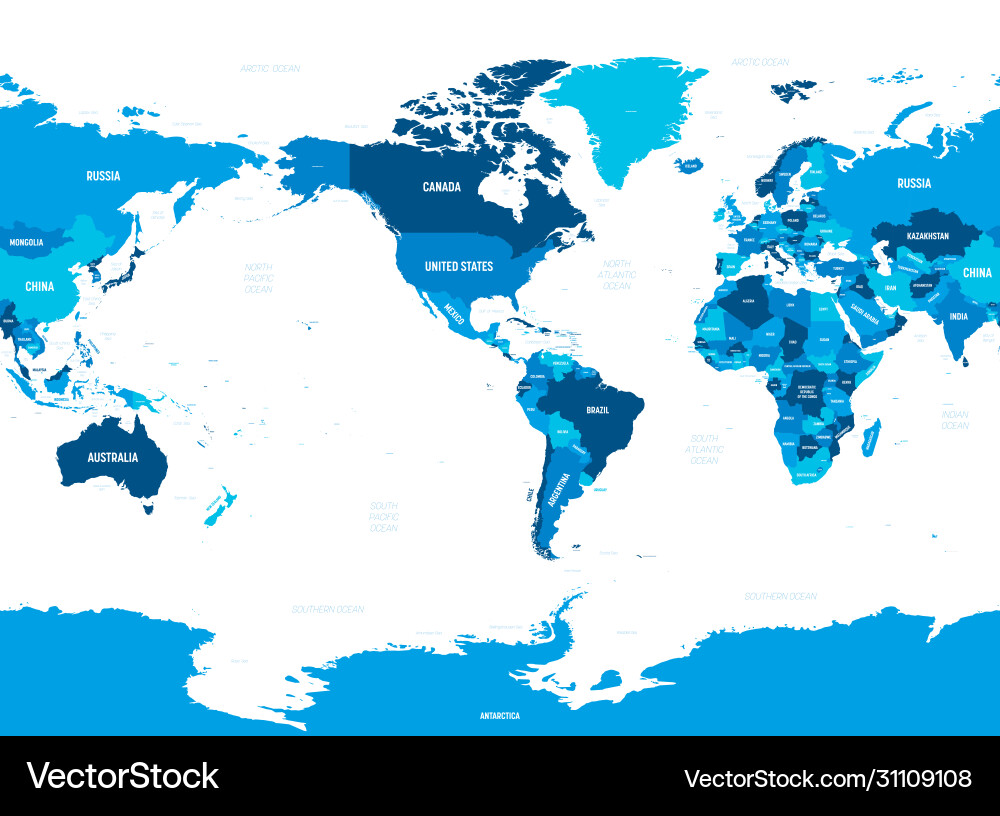 World Map - Americas Royalty Free Vector Image