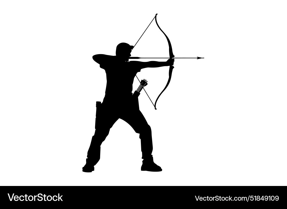 Archery silhouettes man silhouette Royalty Free Vector Image