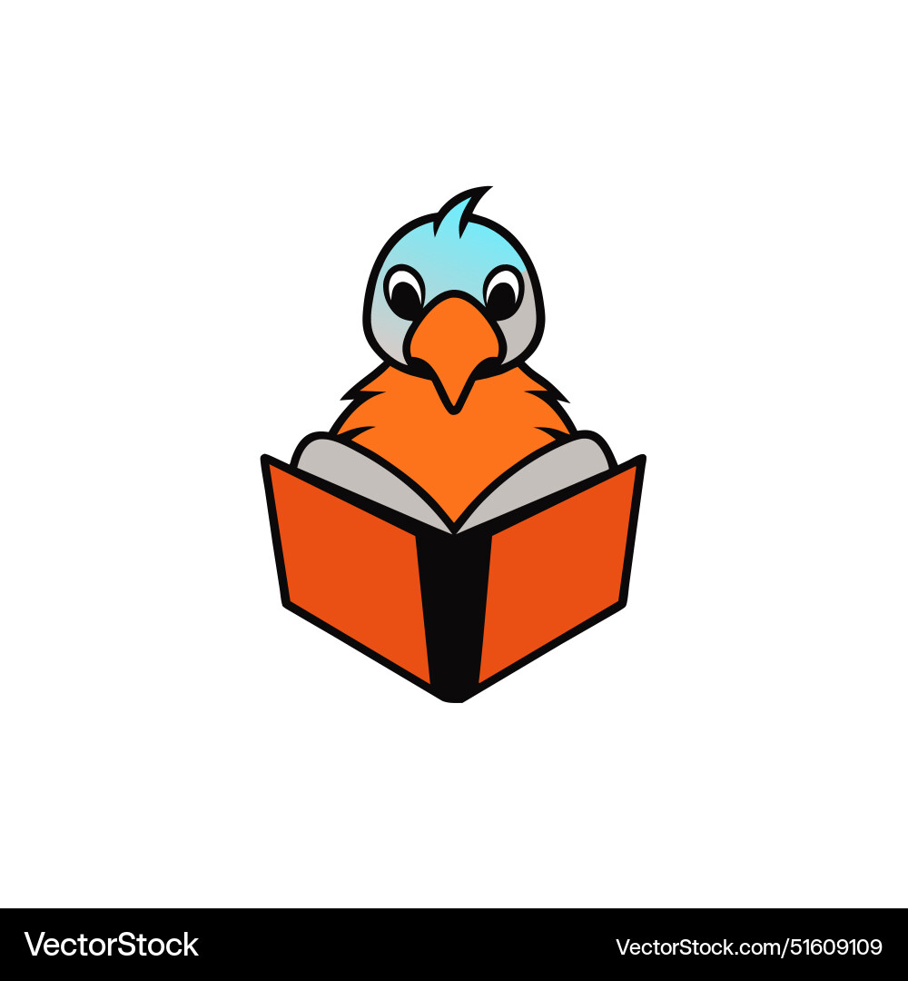 Bearded vulture bird reading icon Royalty Free Vector Image