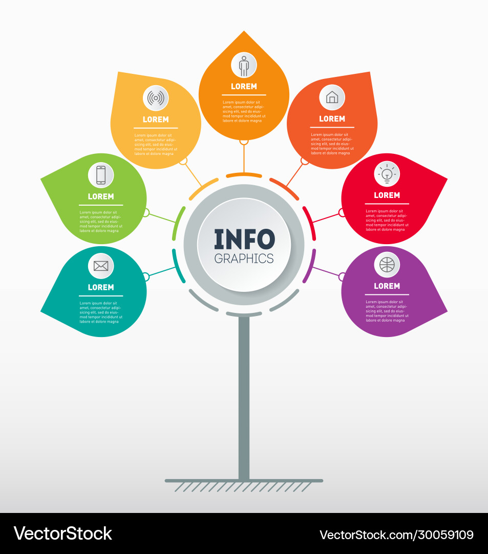 Business presentation concept with 7 points web Vector Image