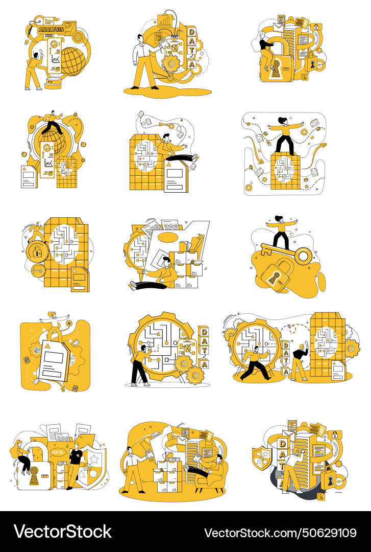 Data science statisticians become vibrant Vector Image