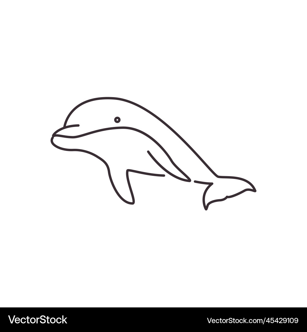 Dolphin line art icon logo Royalty Free Vector Image