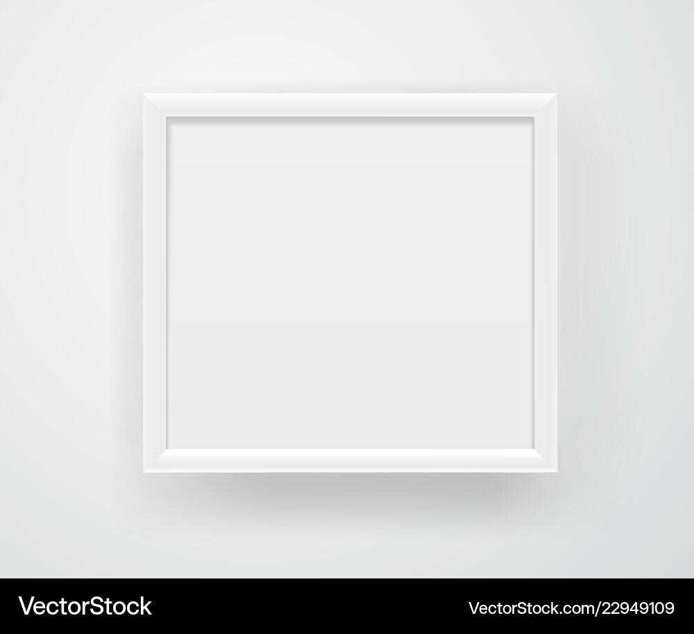 Empty square white frame on a wall layout Vector Image