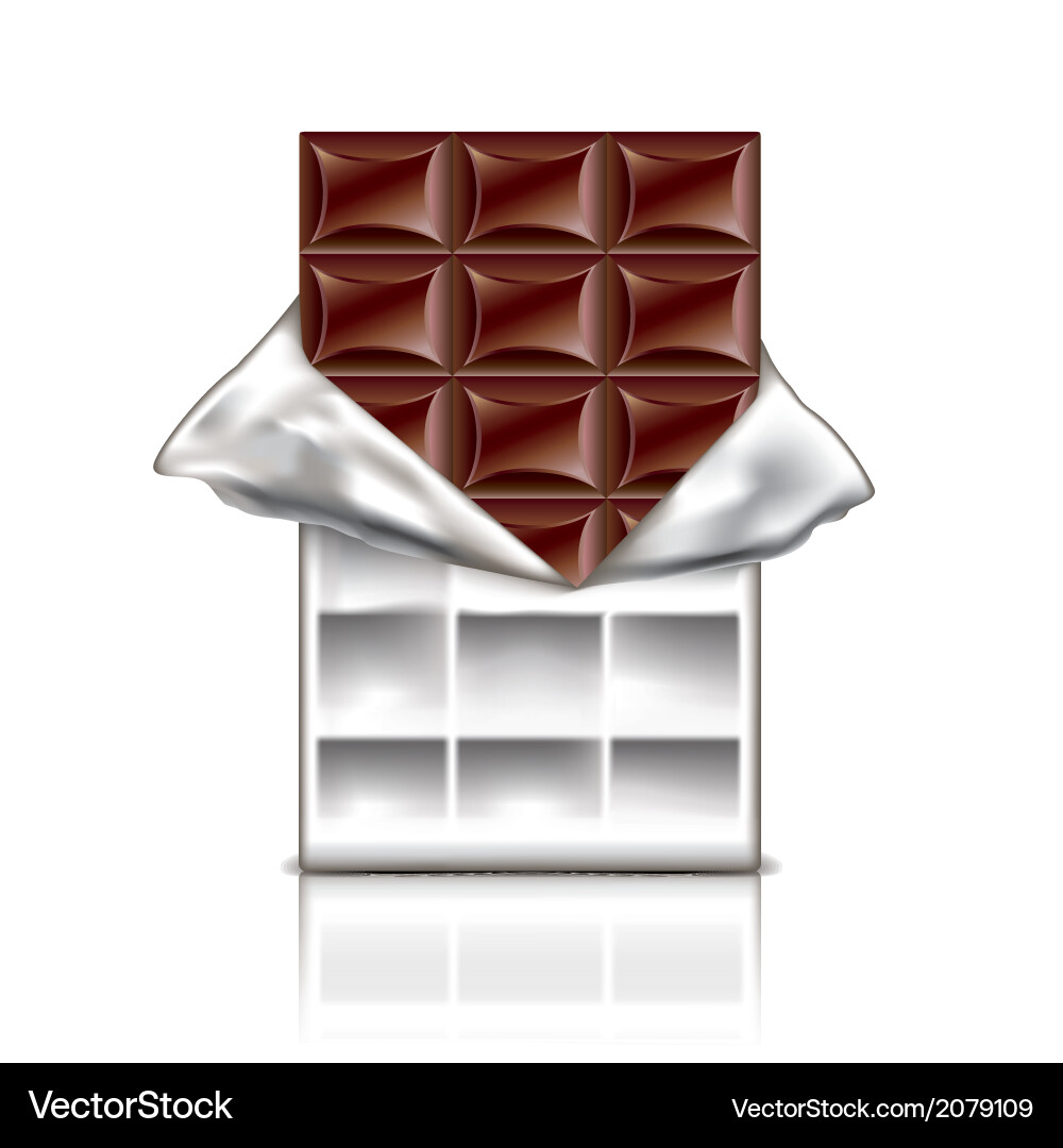 Object chocolate in foil Royalty Free Vector Image
