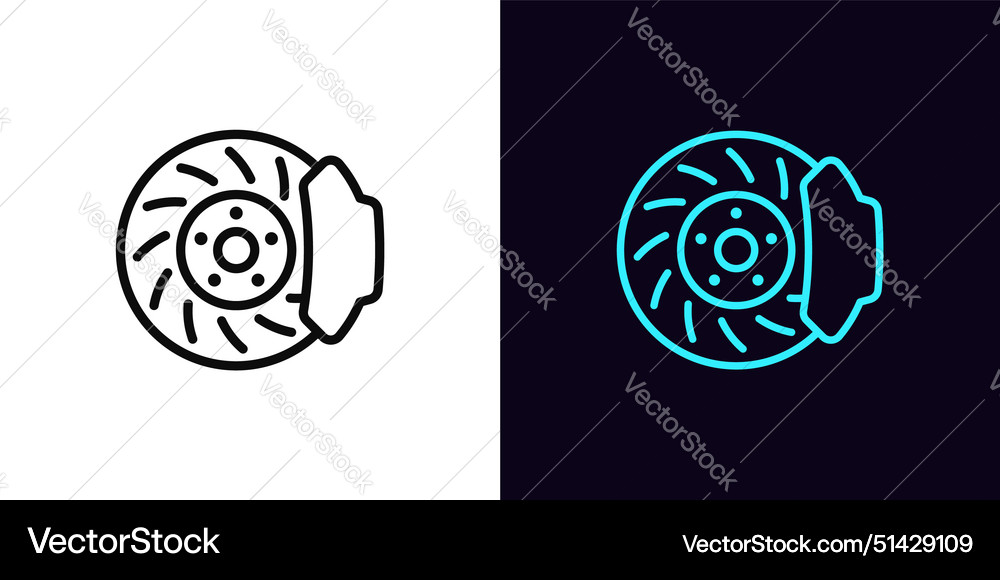 Outline car brakes icon with editable stroke disc Vector Image