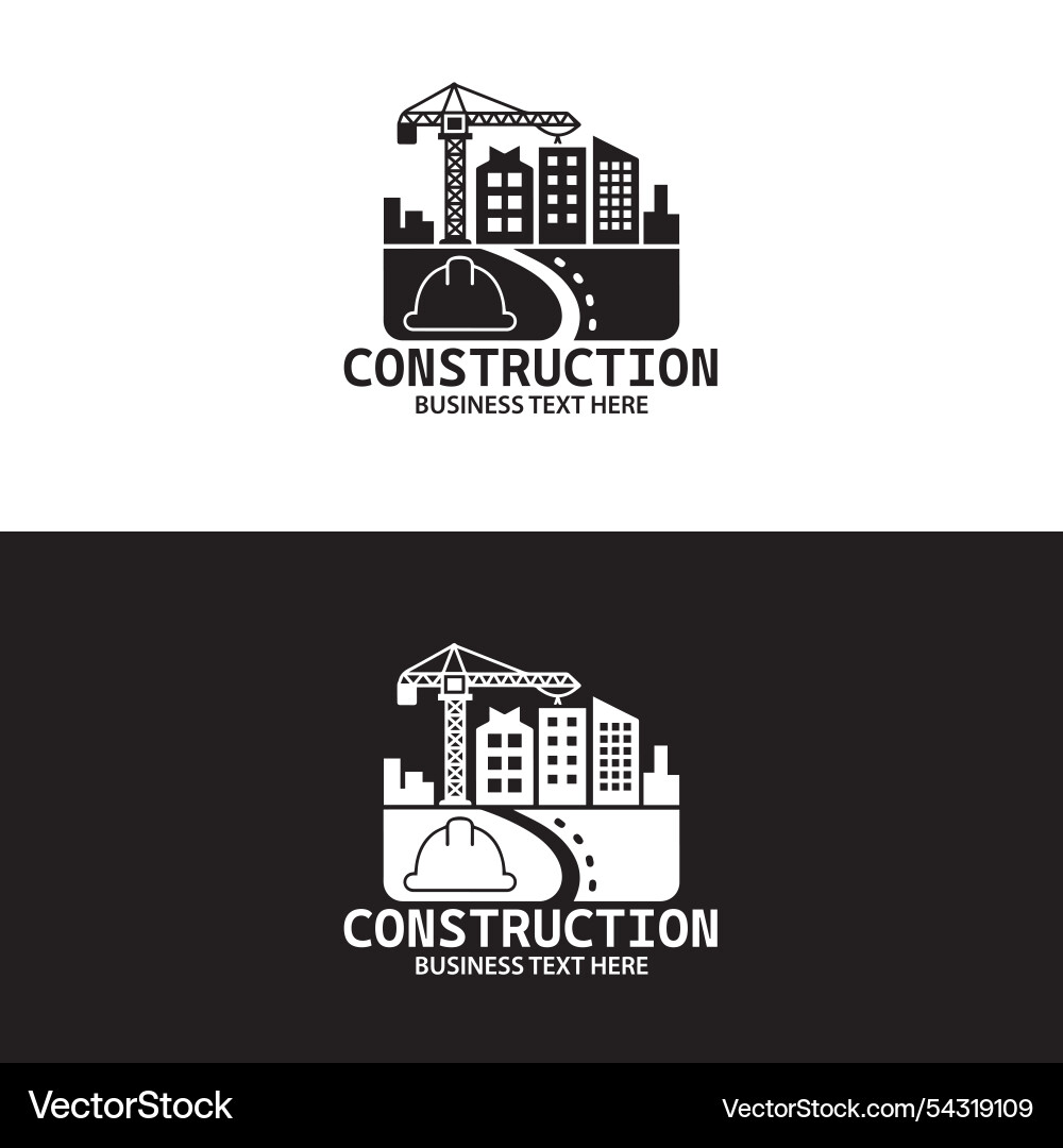 Professional construction company home logo Vector Image